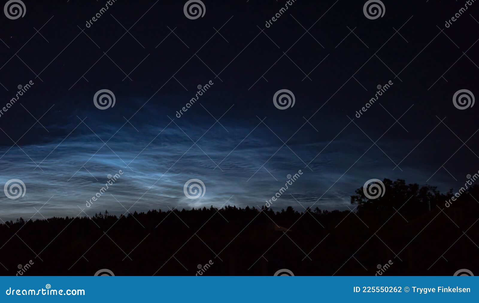 Noctilucent Clouds High in the Sky at Midnight Stock Photo - Image of ...