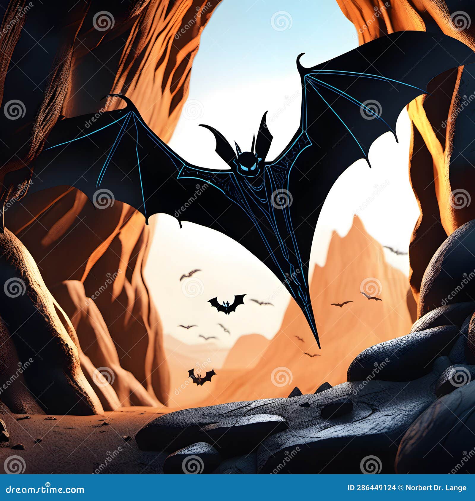 Nocturnal Bats Flutter, AI-Images Stock Illustration - Illustration of ...