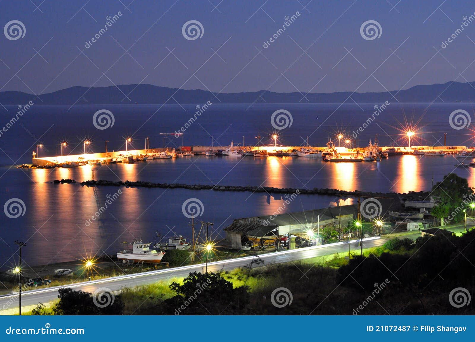 Nocturne stock image. Image of harbor, night, moon, landscape - 21072487