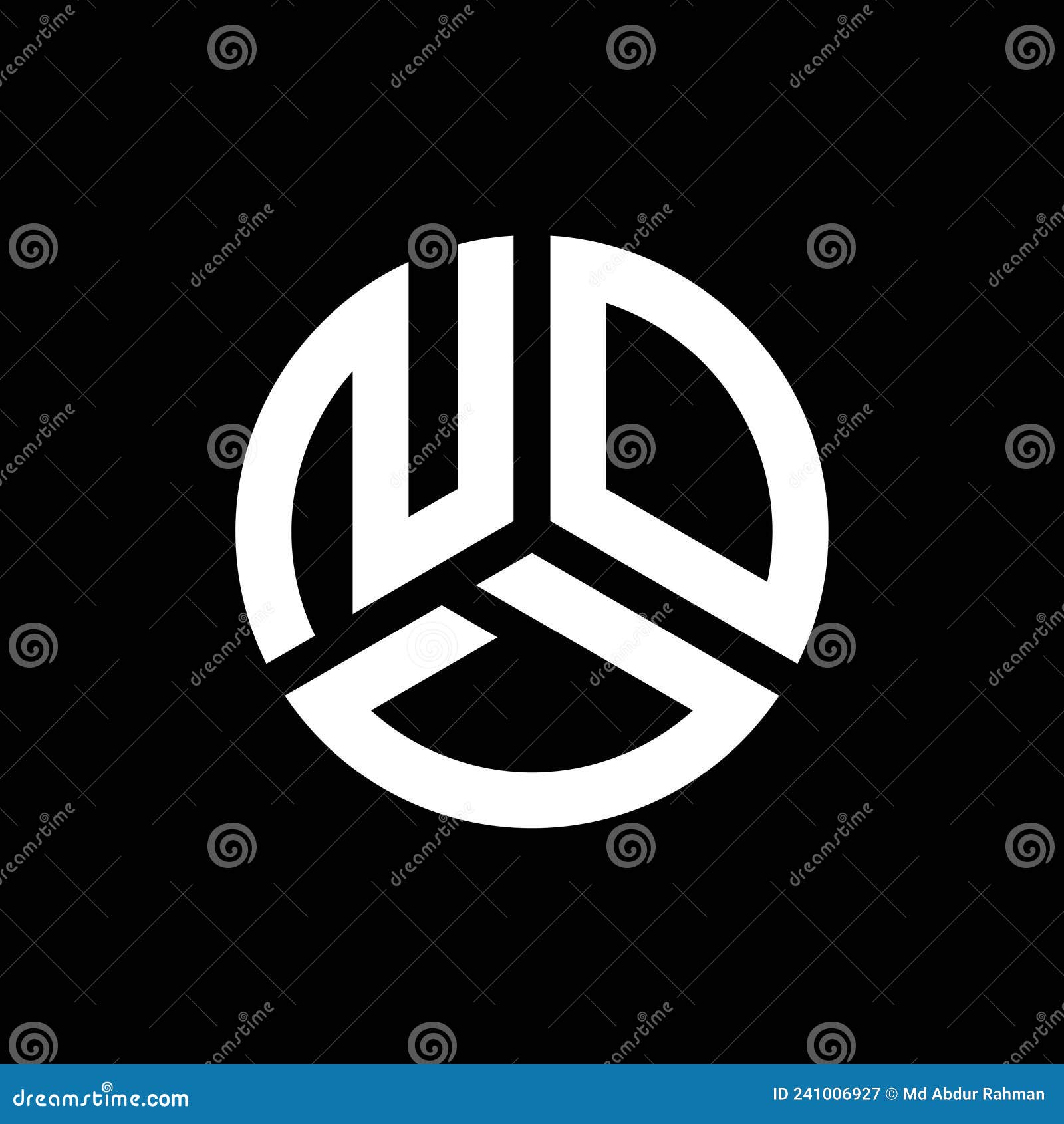 NOD Letter Logo Design on Black Background. NOD Creative Initials ...