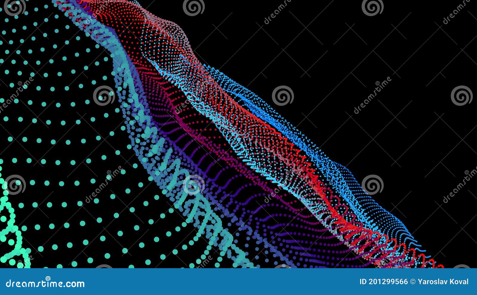 Node 3d Data Array Dots Organized To Network Data Flow Deep Big Surface Nodes As Mesh Grid