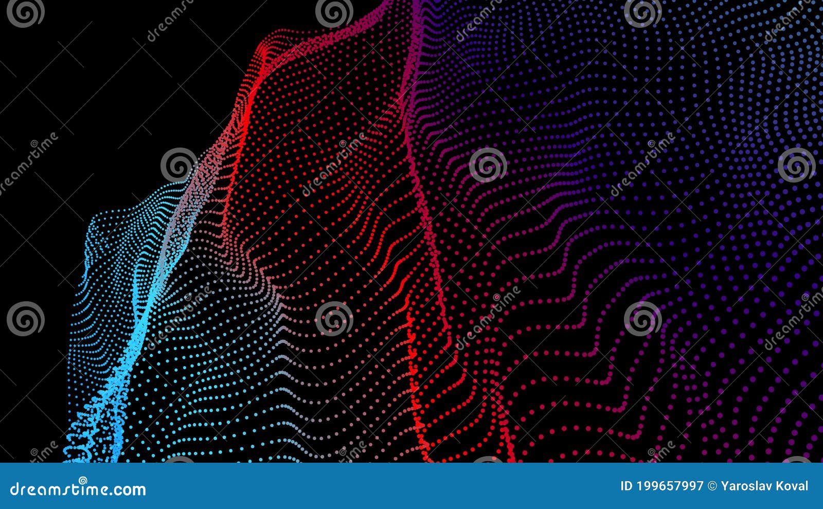 Node 3d Data Array Dots Organized To Network Data Flow Deep Big Surface Nodes As Mesh Grid