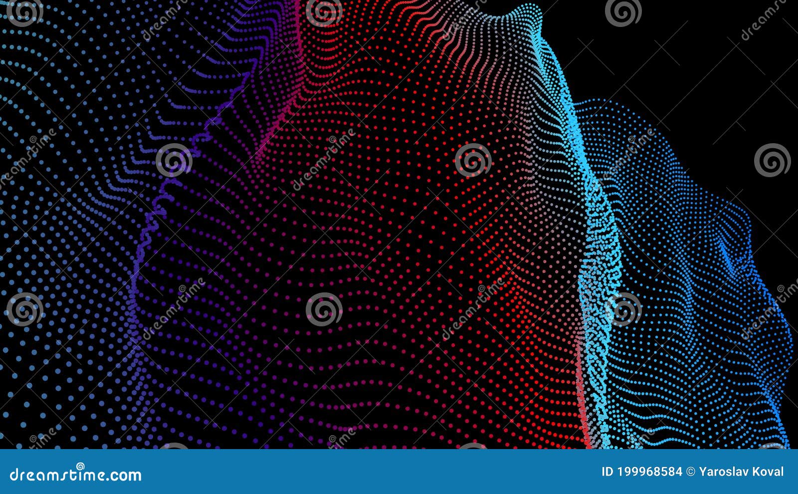 Node 3d Data Array Dots Organized To Network Data Flow Deep Big Surface Nodes As Mesh Grid