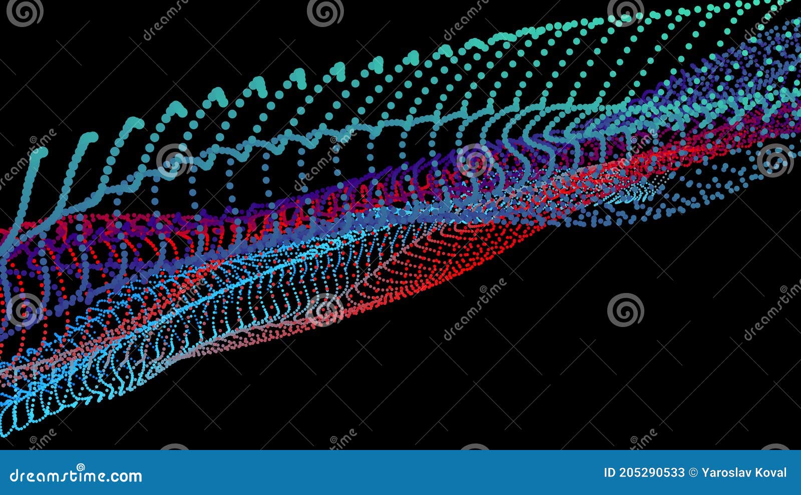Node 3d Data Array Dots Organized To Network Data Flow Deep Big