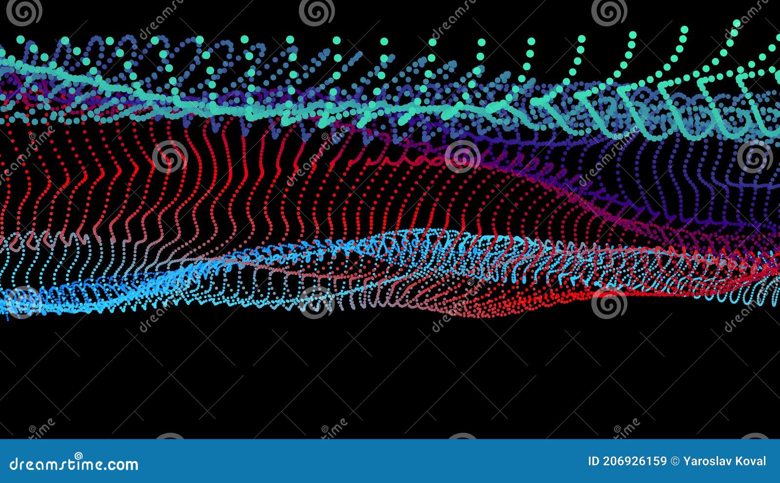 Node 3d Data Array Dots Organized To Network Data Flow Deep Big Surface Nodes As Mesh Grid