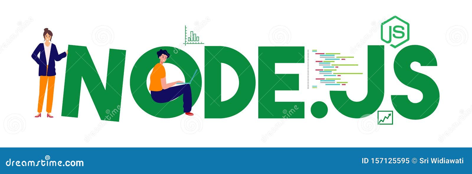 Node Js Javascript Run Time Programming Language With Script Code On Laptop Screen Programming