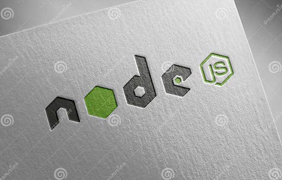 Nodejs Logo Icon Paper Texture Stamp Editorial Stock Photo ...