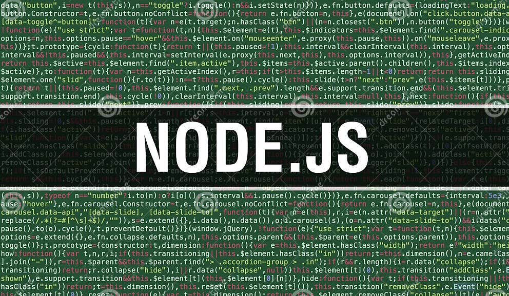 NODE.JS Text Written on Programming Code Abstract Technology Background ...
