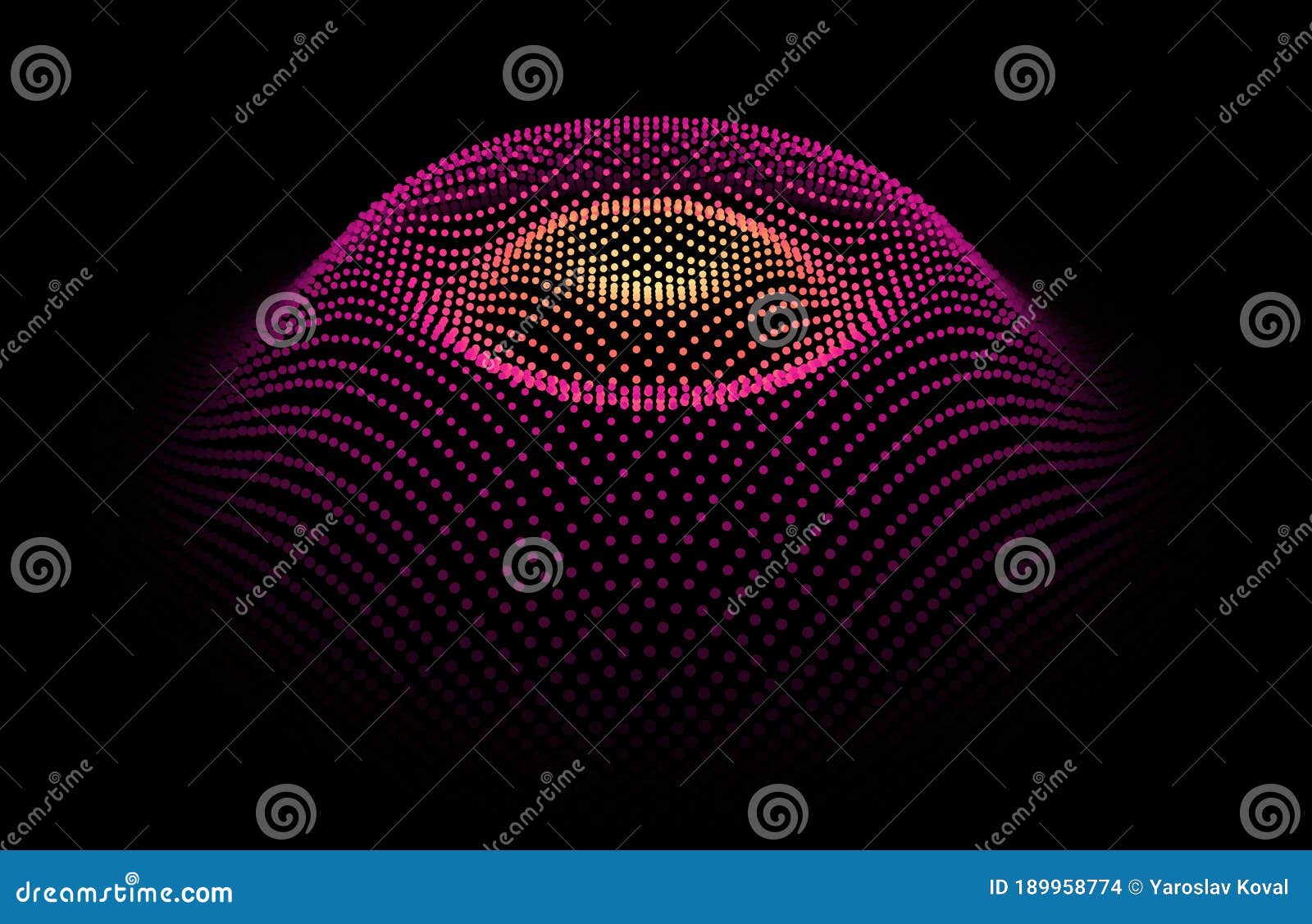 Node Surface Sea Dot Wave Glowing Stream. Drip Drop Data Information ...