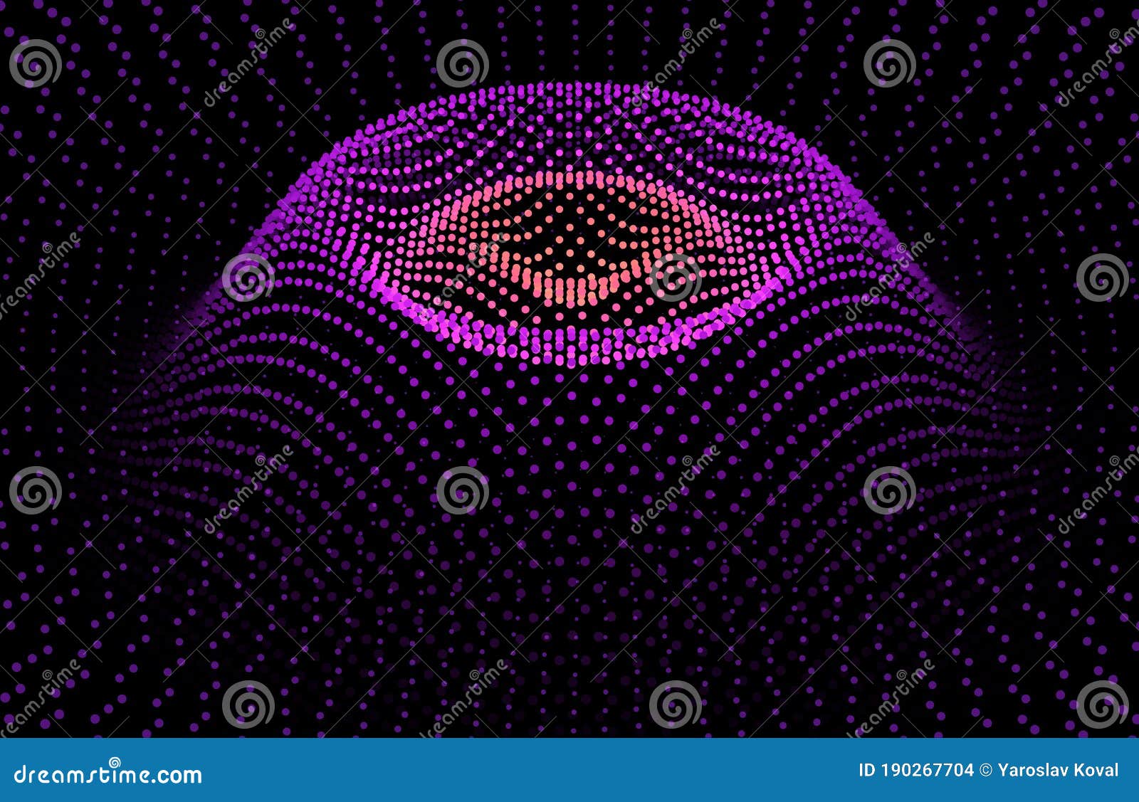 Node Surface Sea Dot Wave Glowing Stream. Drip Drop Data Information ...