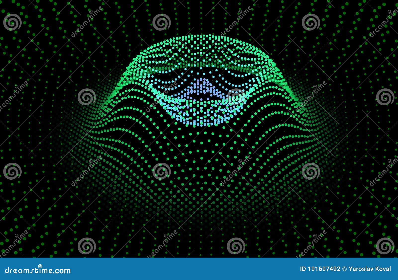 Node Surface Sea Dot Wave Glowing Stream. Drip Drop Data Information ...