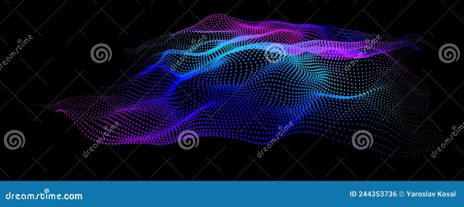 Data Vibrate Pulse Dot Particle Wave. Abstract Bulge Hyperbola Sinusoid ...