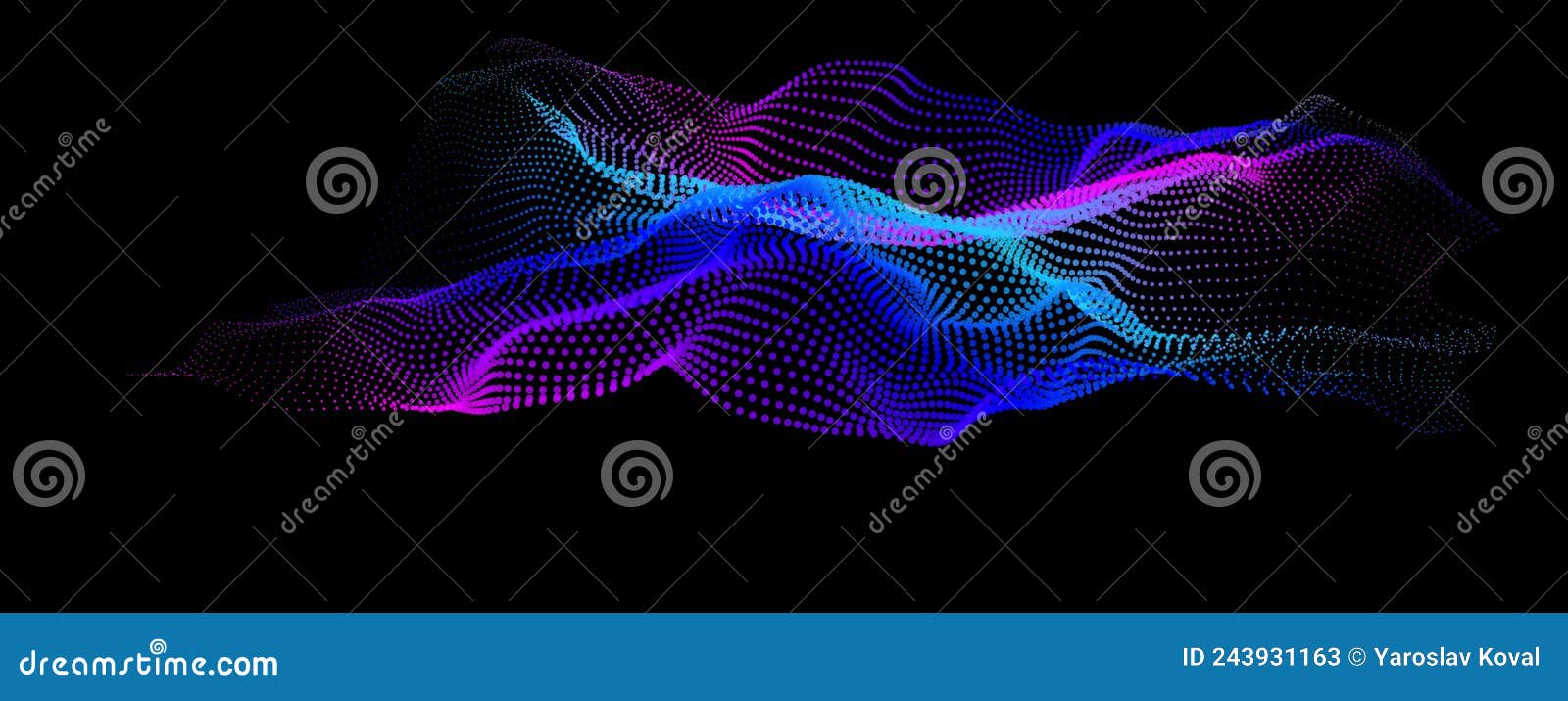 Data Vibrate Pulse Dot Particle Wave. Abstract Bulge Hyperbola Sinusoid ...