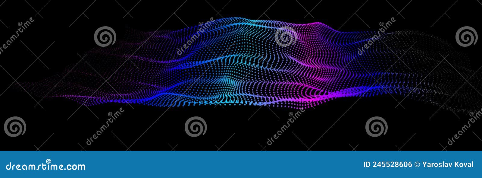 Data Vibrate Pulse Dot Particle Wave. Abstract Bulge Hyperbola Sinusoid ...
