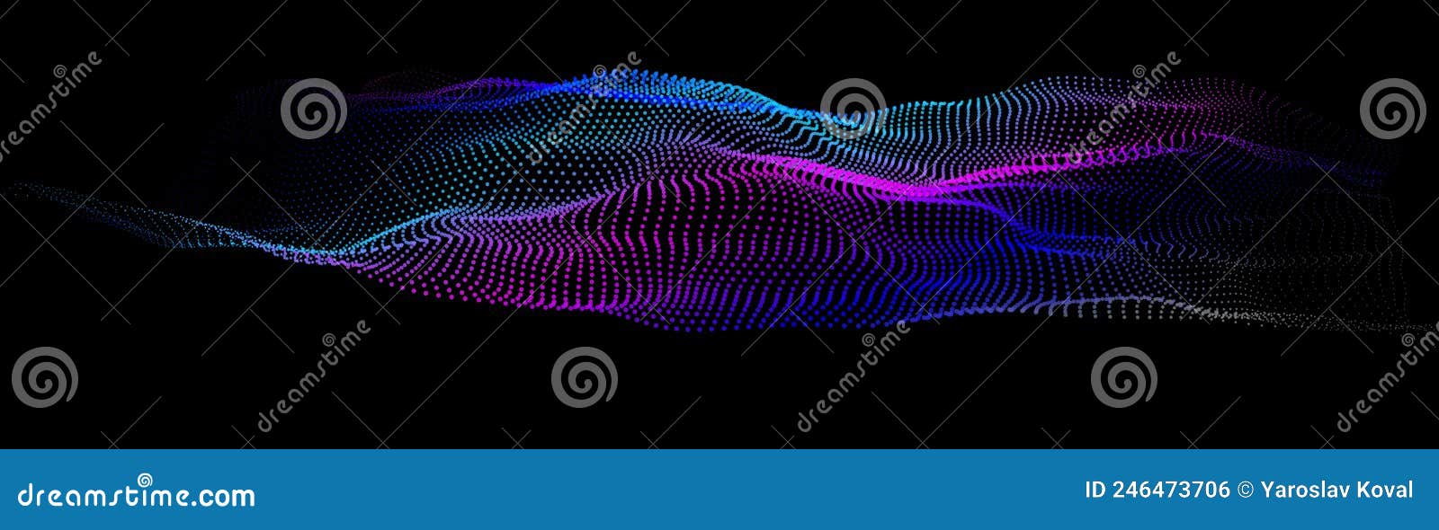 Data Vibrate Pulse Dot Particle Wave. Abstract Bulge Hyperbola Sinusoid ...