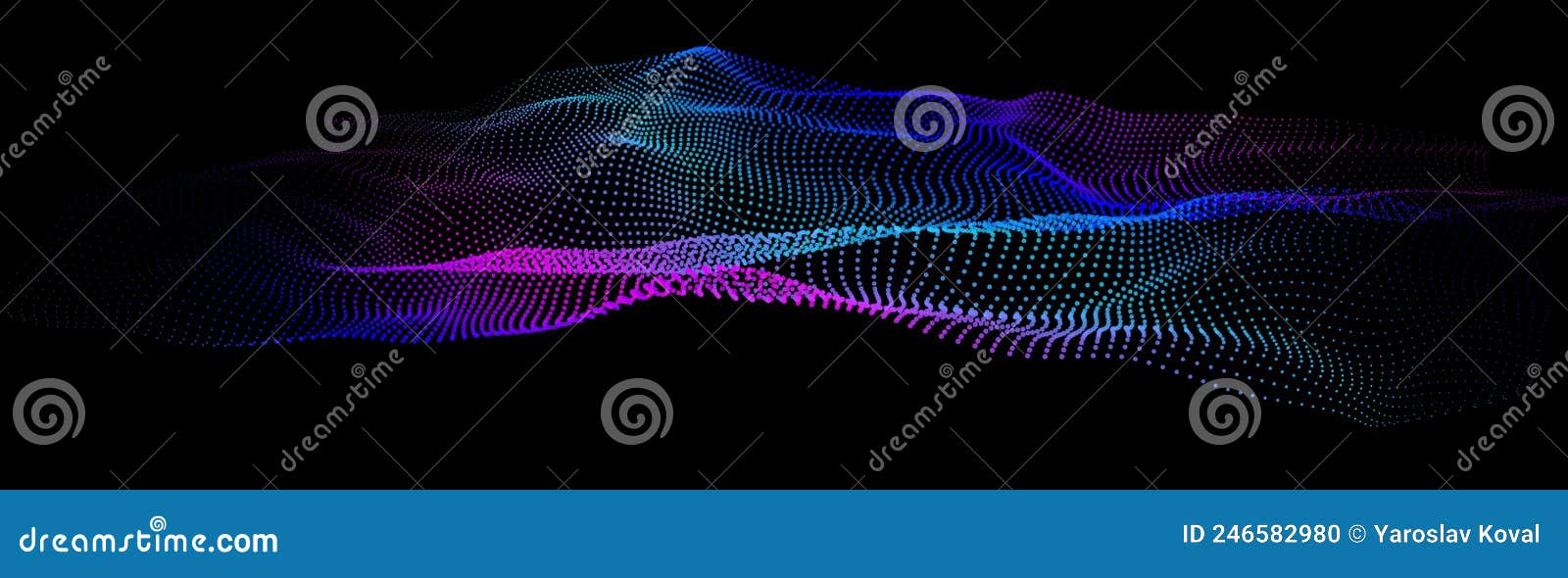 Data Vibrate Pulse Dot Particle Wave. Abstract Bulge Hyperbola Sinusoid ...