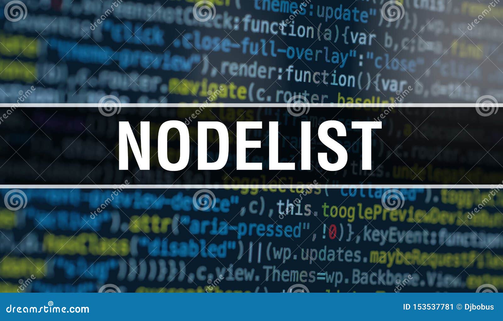 Nodelist with Abstract Technology Binary Code Background.Digital Binary ...