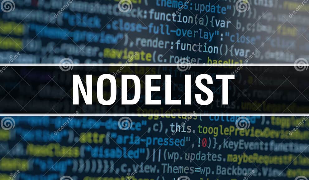 Nodelist with Abstract Technology Binary Code Background.Digital Binary ...