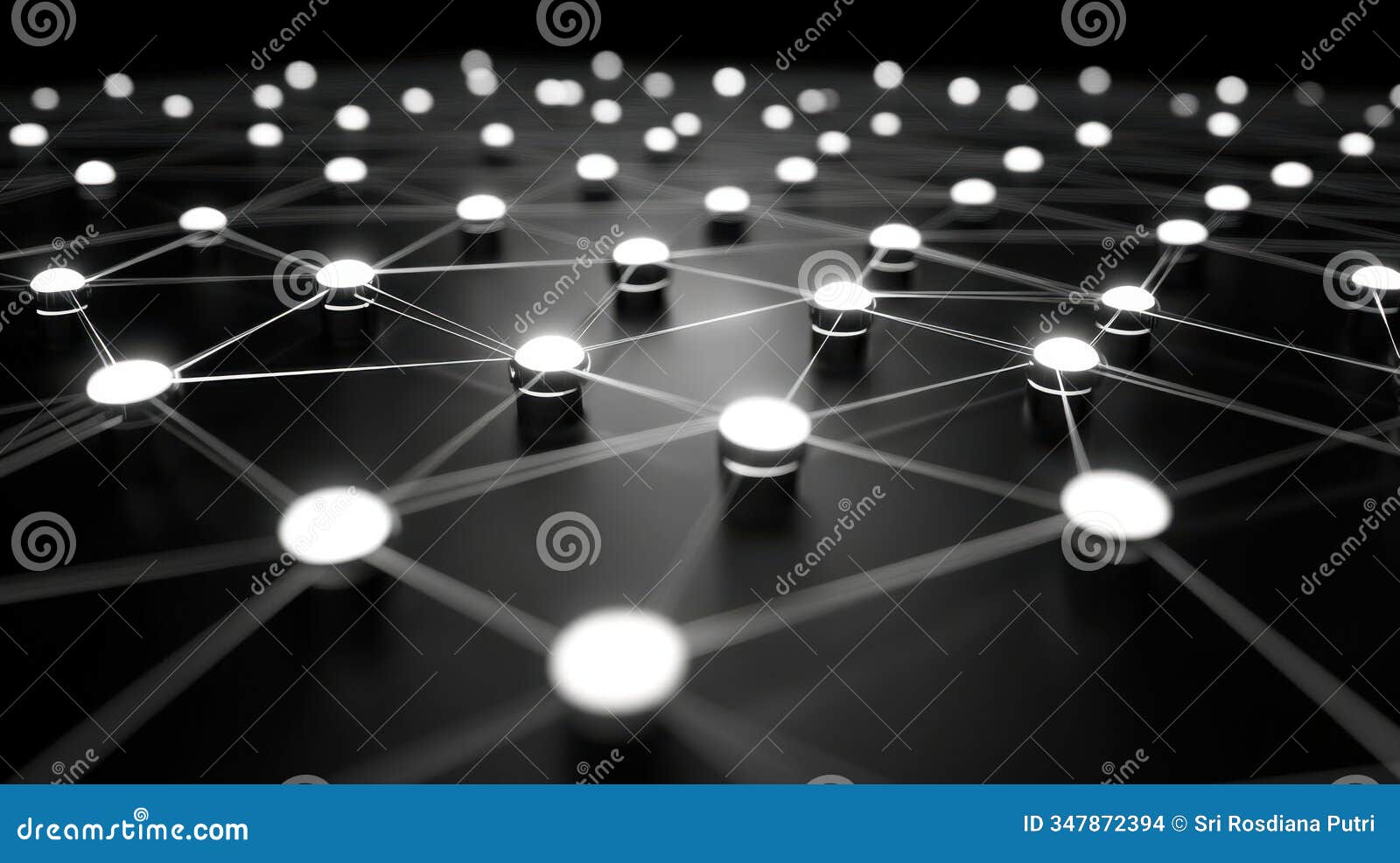 Nodes Connect Network Visualization Abstract Interconnection System Design Global Network