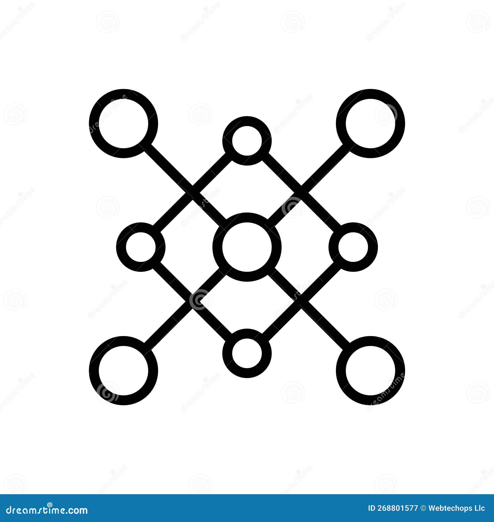 Black Line Icon for Nodes, Branching and Connected Stock Vector ...