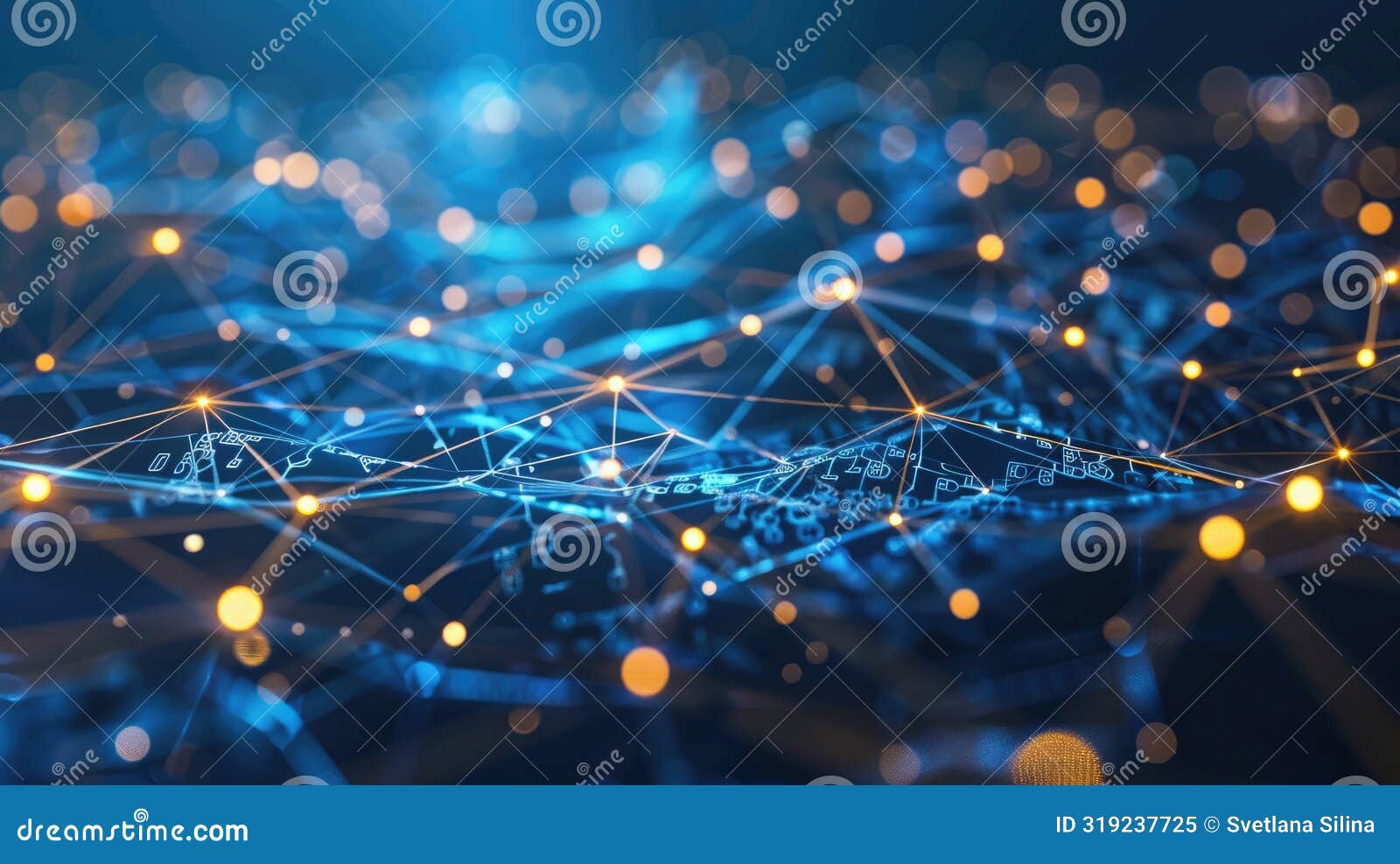 Nodes and Lines on Dark Background, Visualizing Internet Connectivity ...