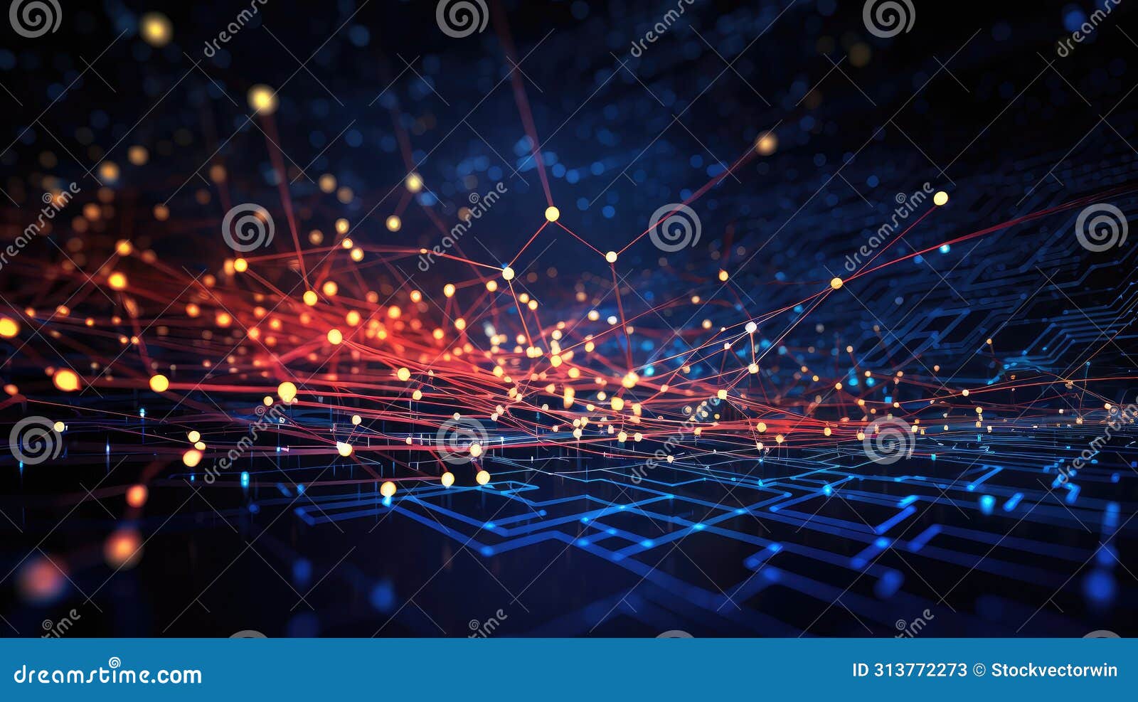 Nodes Technology Background Data Stock Illustration - Illustration of ...