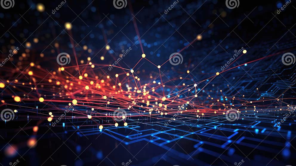 Nodes Technology Background Data Stock Illustration - Illustration of ...