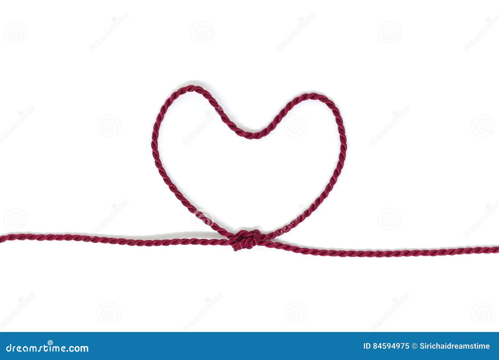 Nodo a Forma Di Del Cuore Su Una Corda Immagine Stock - Immagine di ...