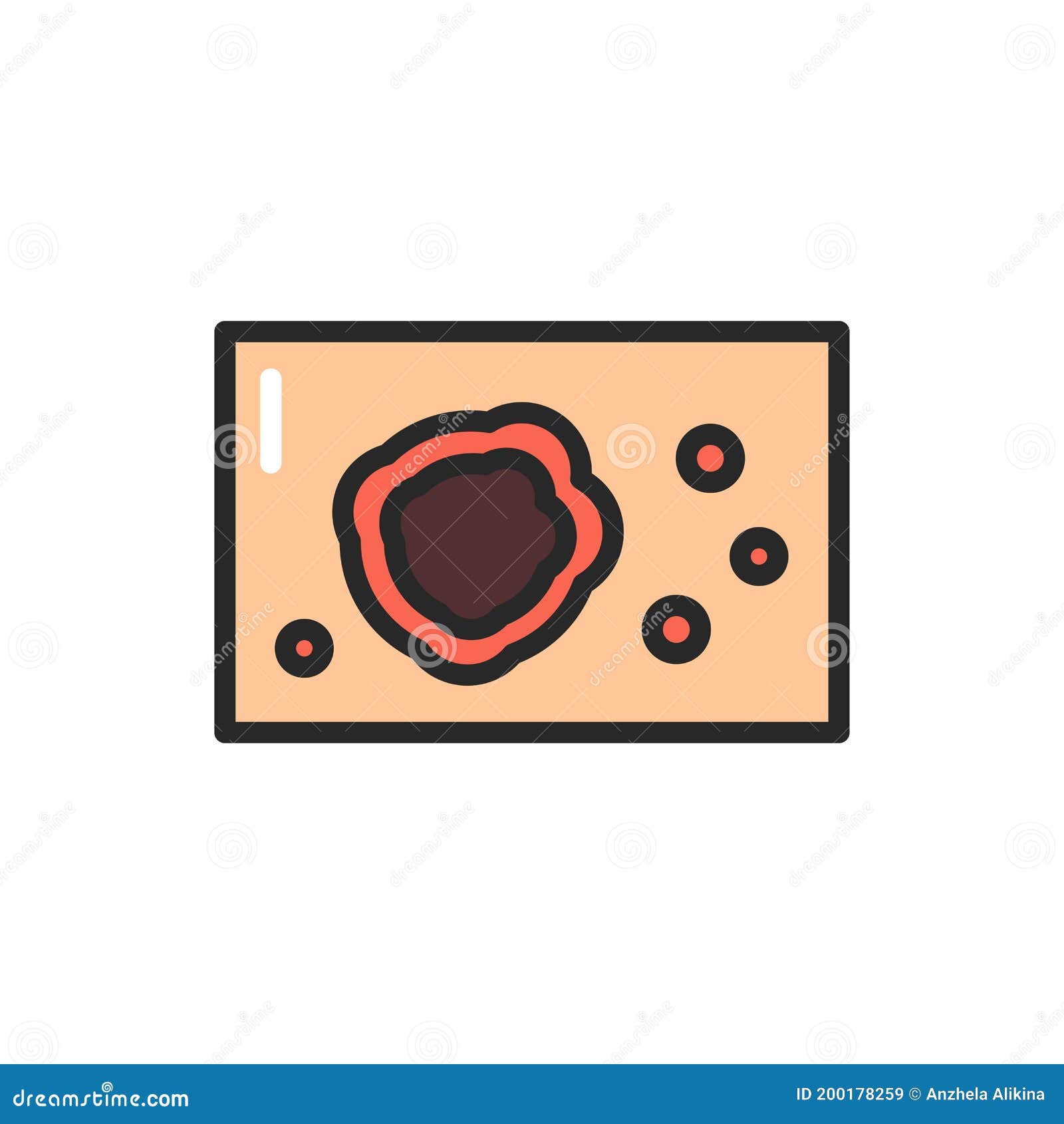 Nodular Color Line Icon Dermatology Disease Isolated Vector Element