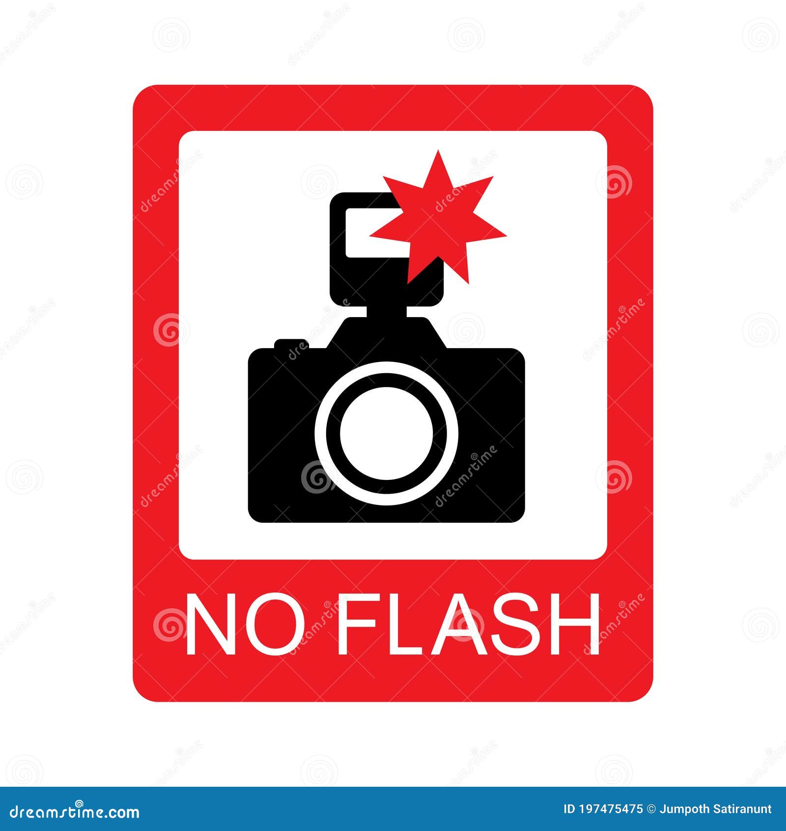 No Flash Prohibition Sign. No Symbol Isolated On White. Vector ...