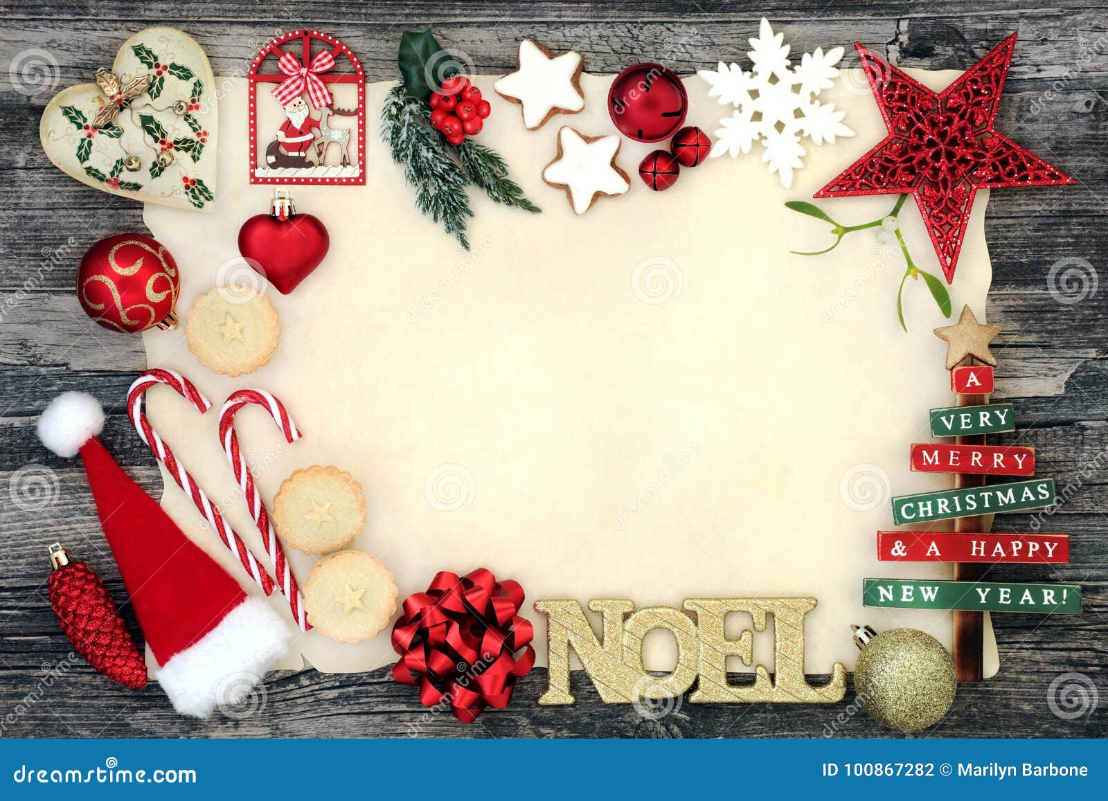 Noel Background Border photo stock. Image du biscuit - 100867282