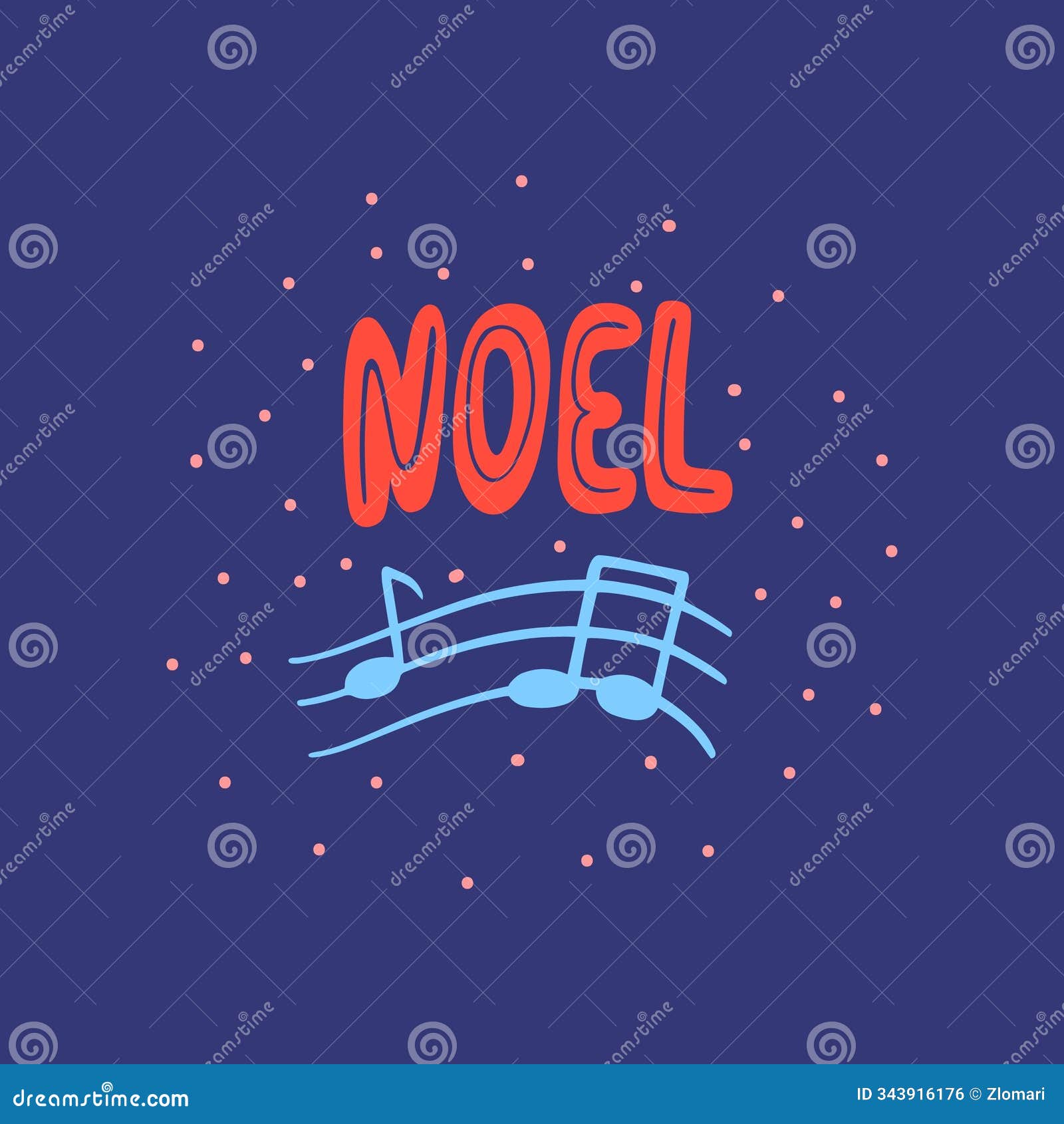 Noel Lettering with Musical Notes Stock Vector - Illustration of card ...