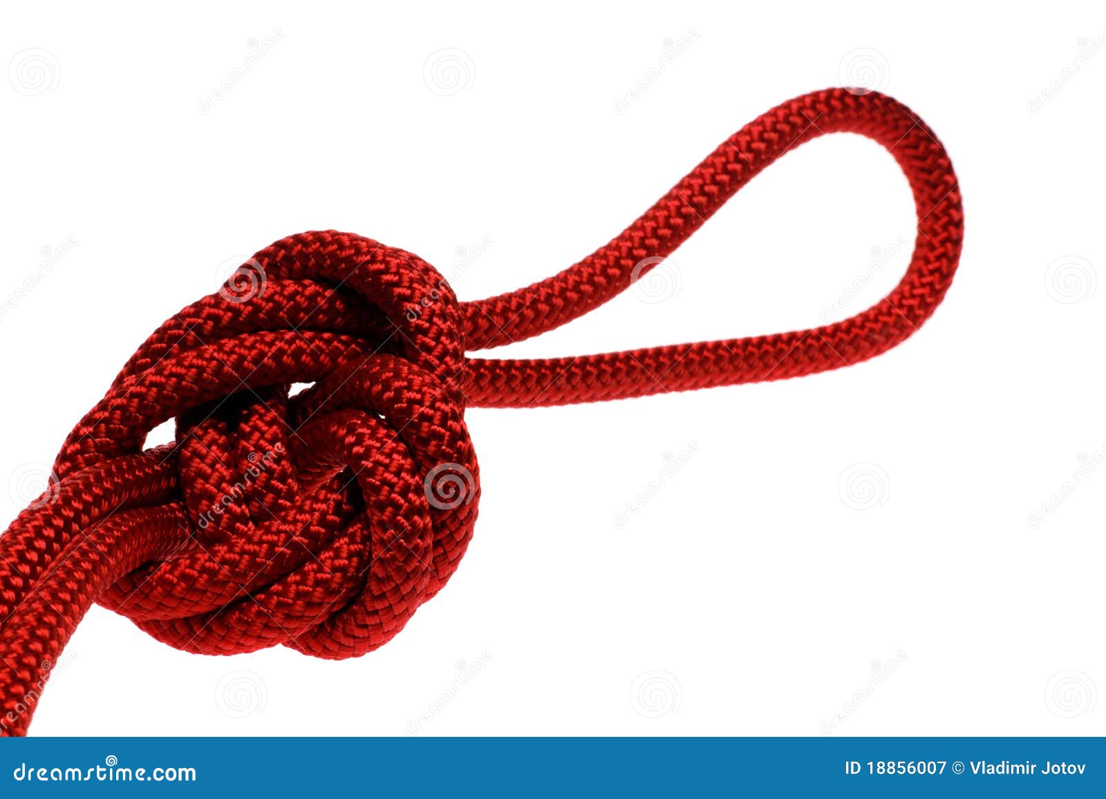 Noeud Apocryphe Sur La Double Corde Rouge Image stock - Image du filet ...