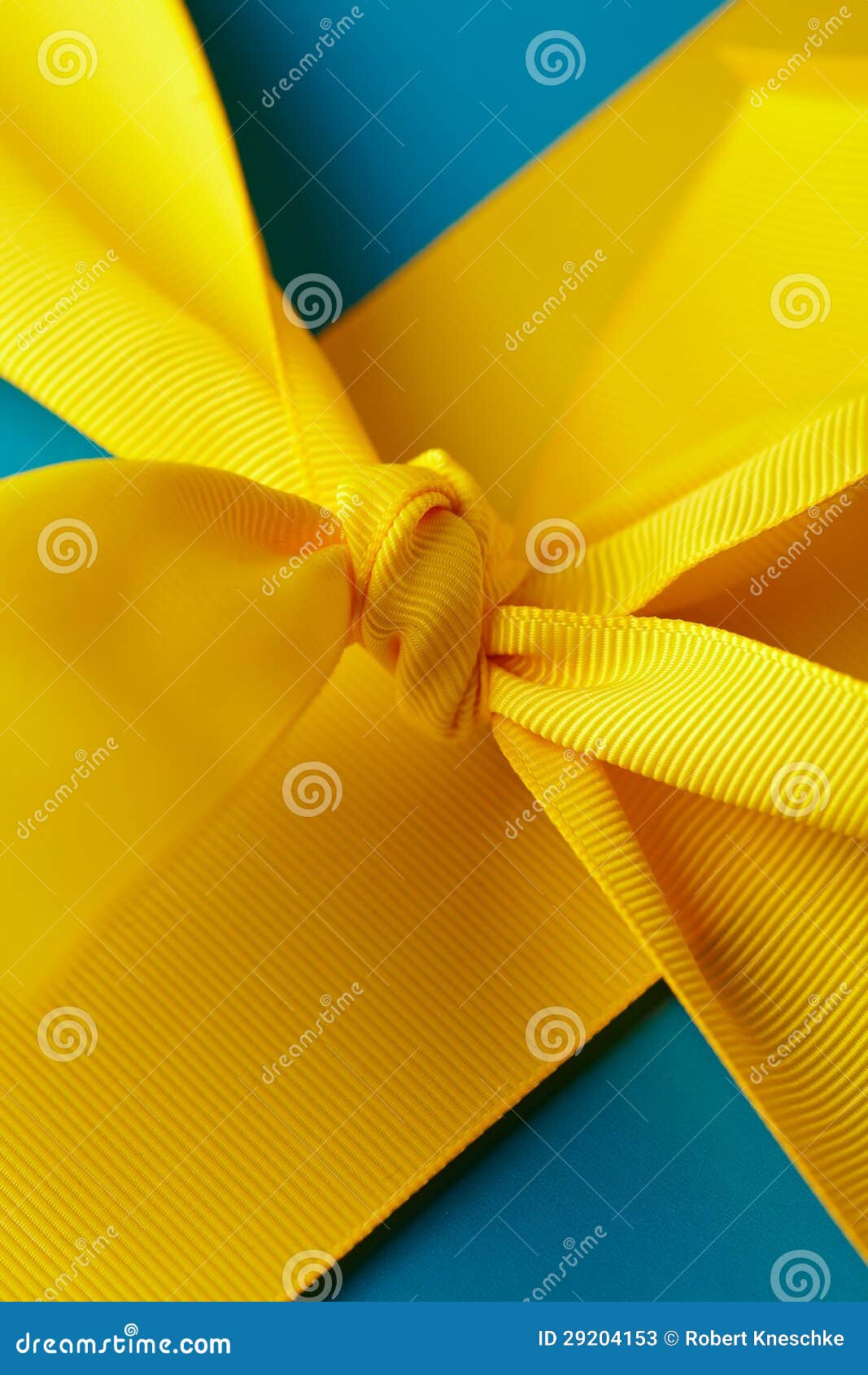 Noeud Dans La Bande Jaune De Cadeau Image stock - Image du noël, donnez ...