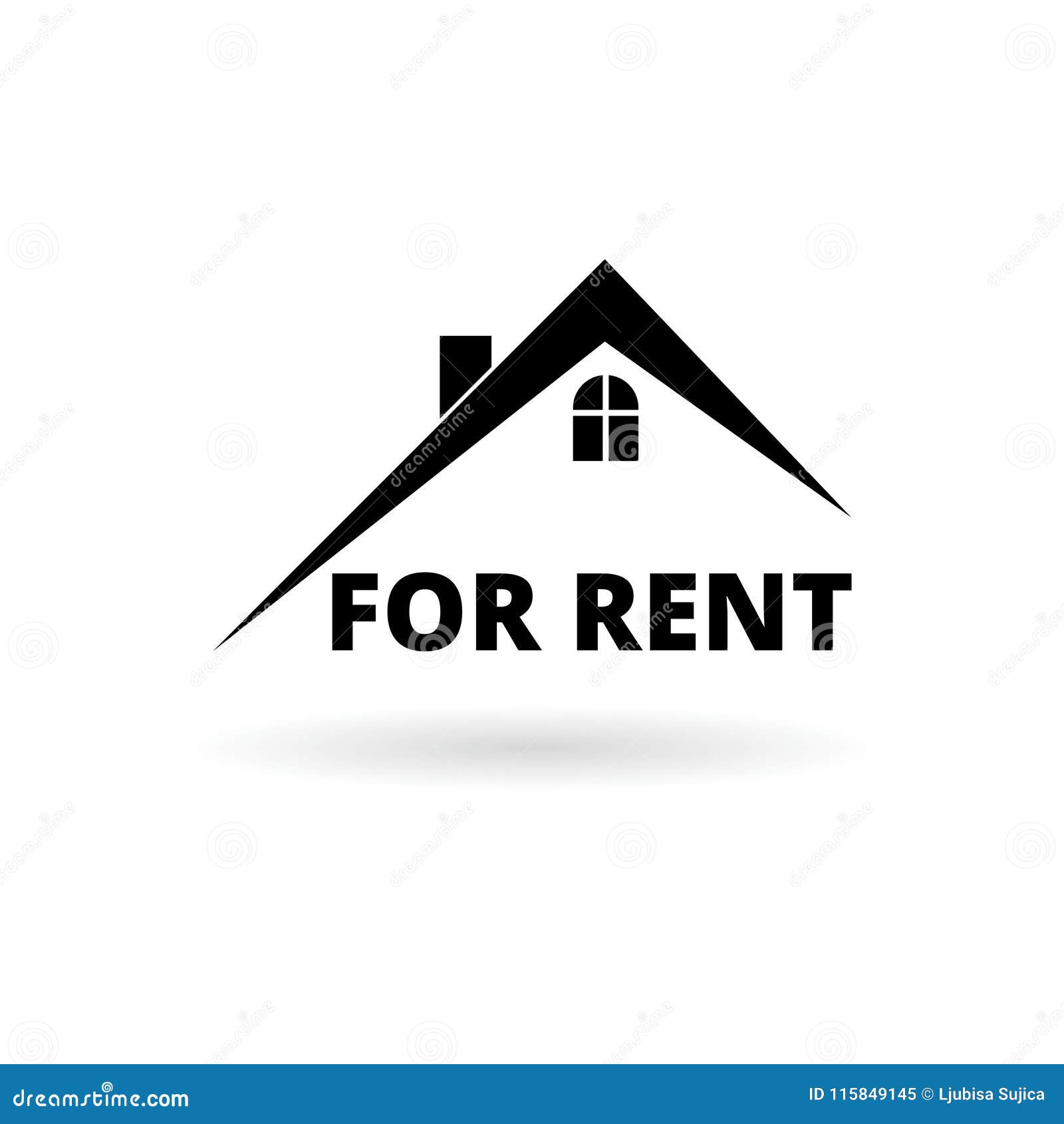 Noir pour l'icône de loyer illustration de vecteur. Illustration du ...