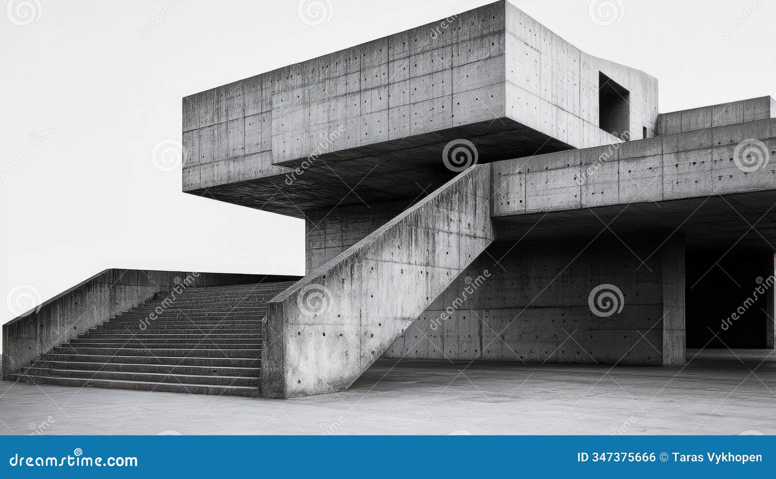 Noir-style Functionalist Urban Landscape with Neo Brutalist ...