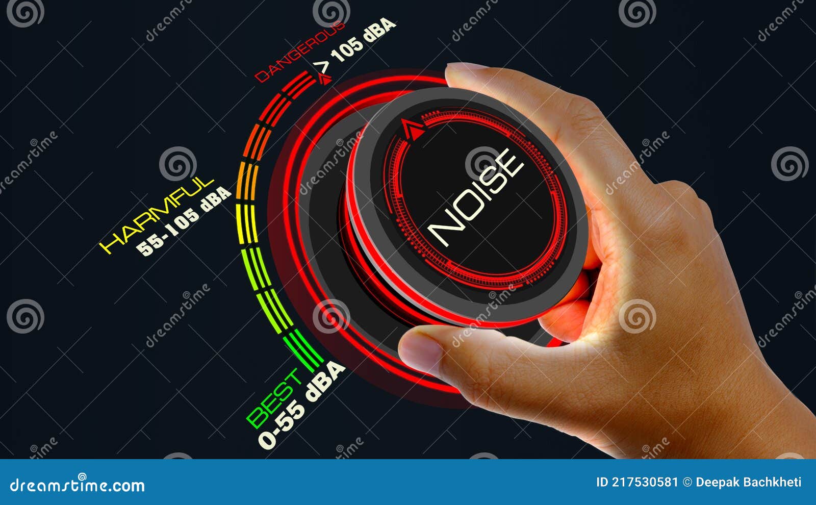 Noise Control Concept with Knob Button Stock Image - Image of concept ...