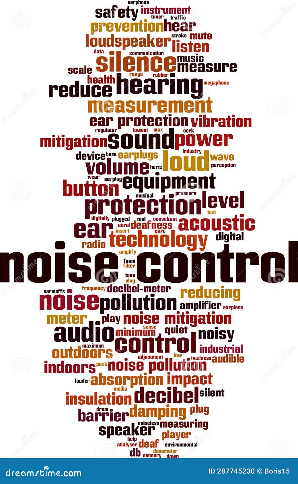 Noise control word cloud stock vector. Illustration of mitigation ...