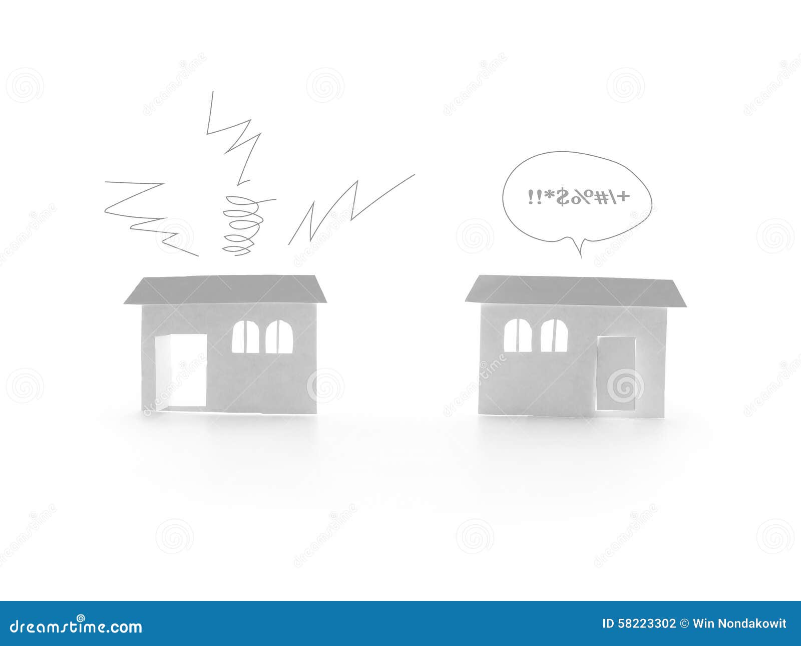 Noise from neighbor stock illustration. Illustration of argue - 58223302