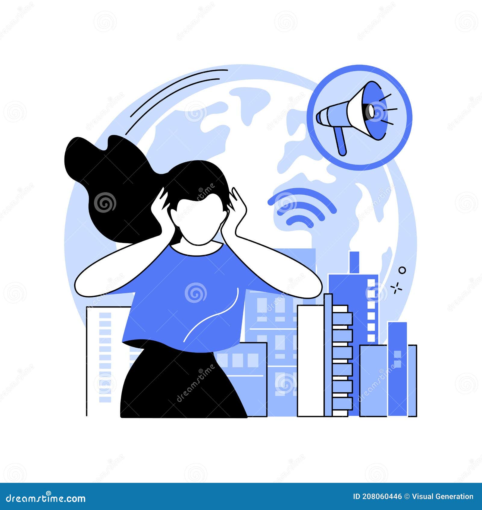 Noise Pollution Abstract Concept Vector Illustration Stock Vector