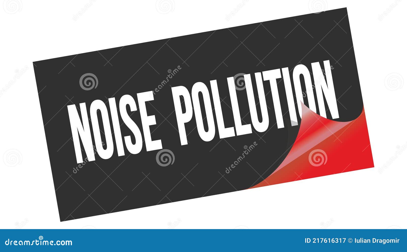 NOISE POLLUTION Text on Black Red Sticker Stamp Stock Illustration ...