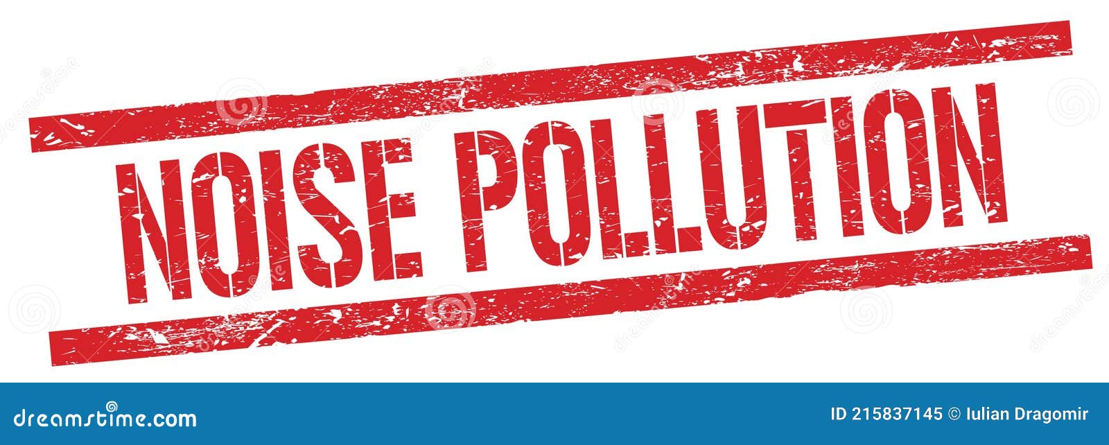 NOISE POLLUTION Text on Red Grungy Rectangle Stamp Stock Illustration ...