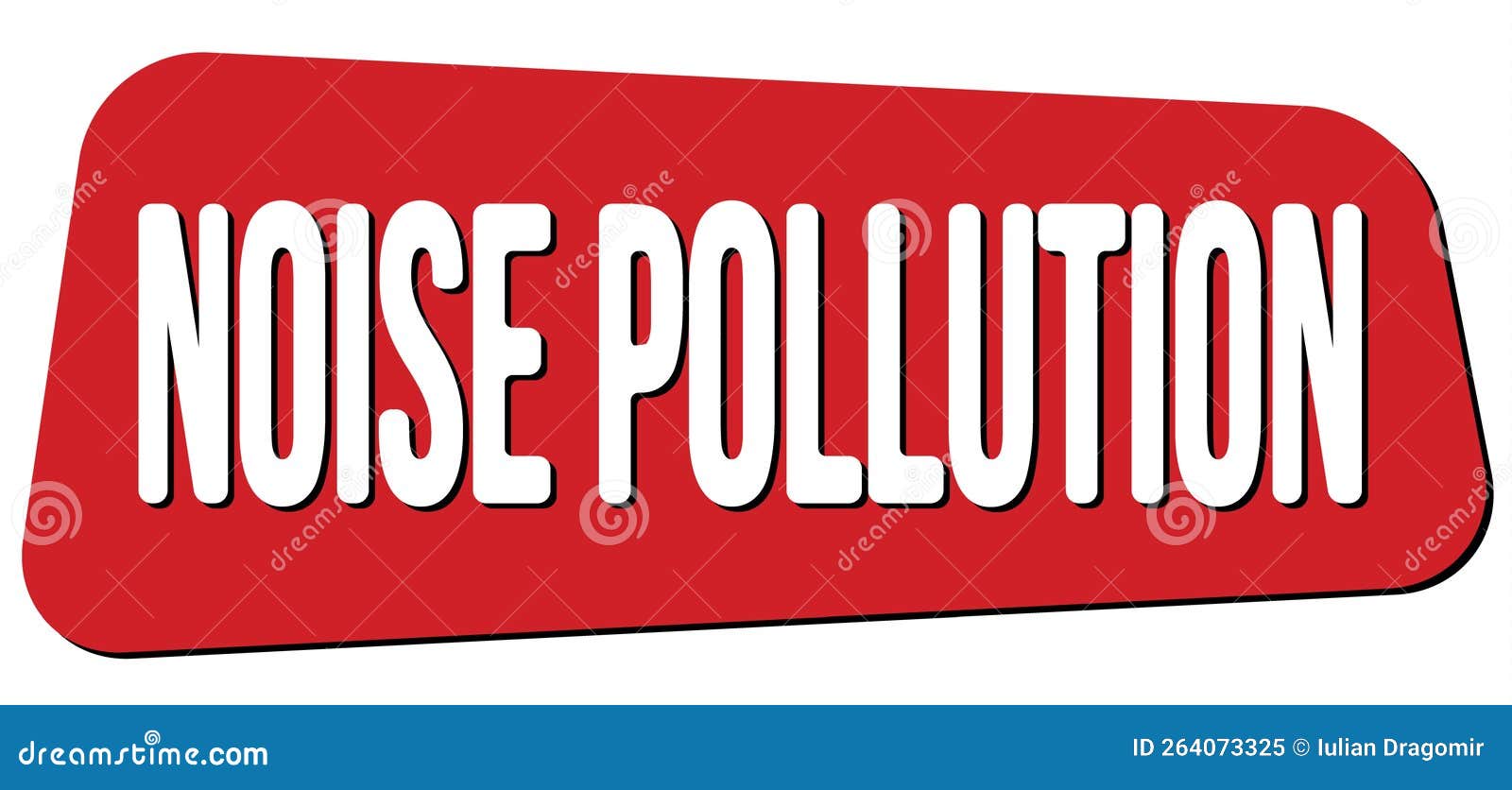 NOISE POLLUTION Text on Red Trapeze Stamp Sign Stock Illustration ...