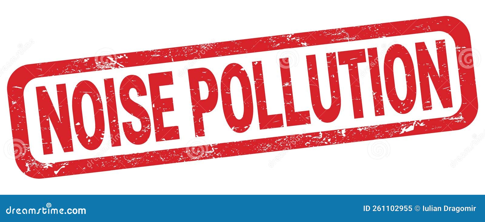 NOISE POLLUTION Text Written on Red Rectangle Stamp Stock Illustration ...