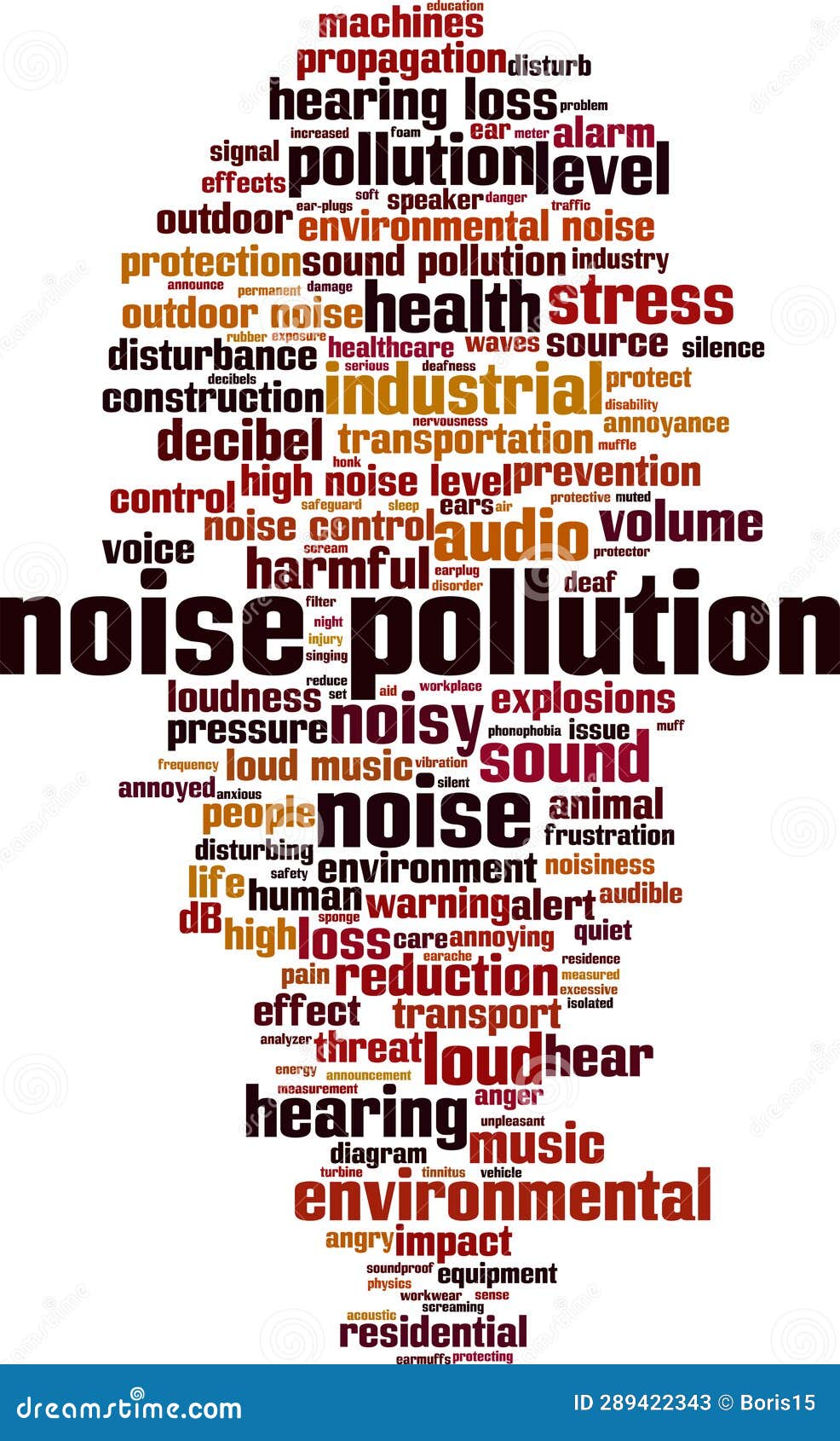 Noise pollution word cloud stock illustration. Illustration of ...