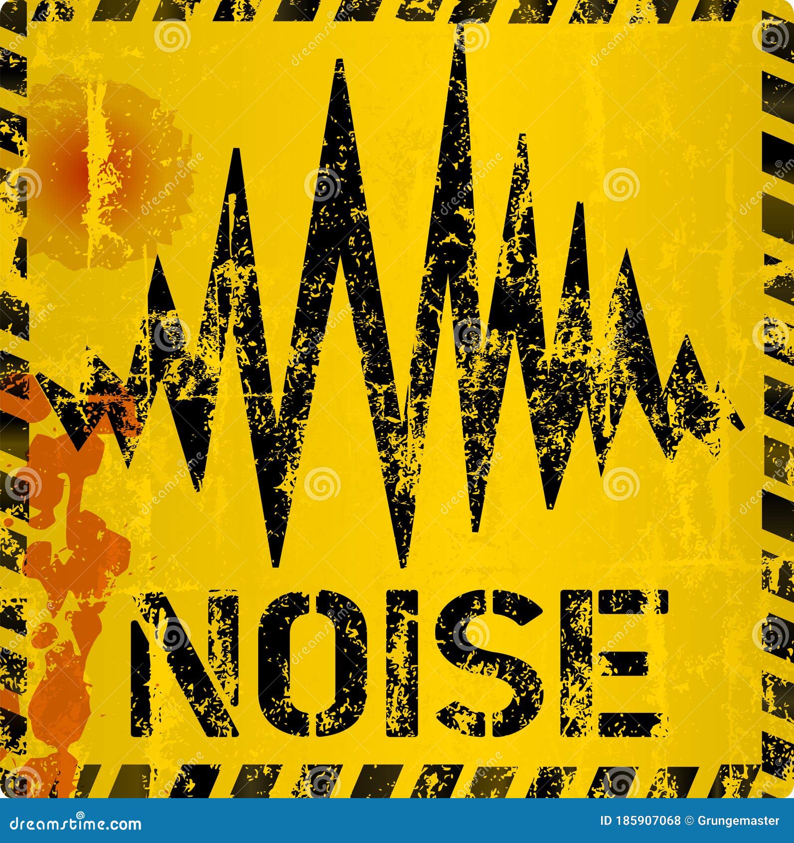 Noise Warning Sign, Grungy Style, Vector Illustration | CartoonDealer ...