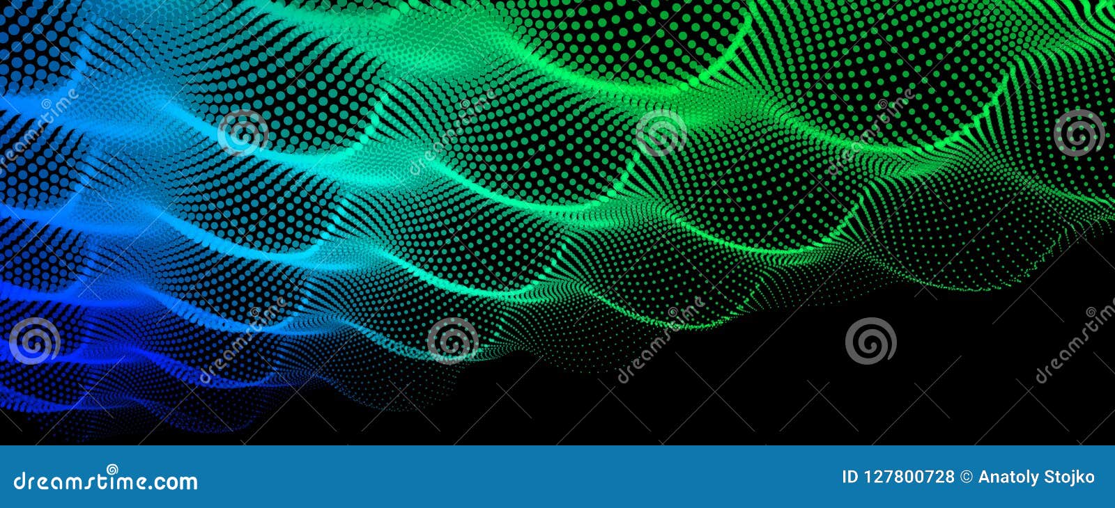 Noise Wave of Dots. Abstract Digital Particles Color Background Stock ...