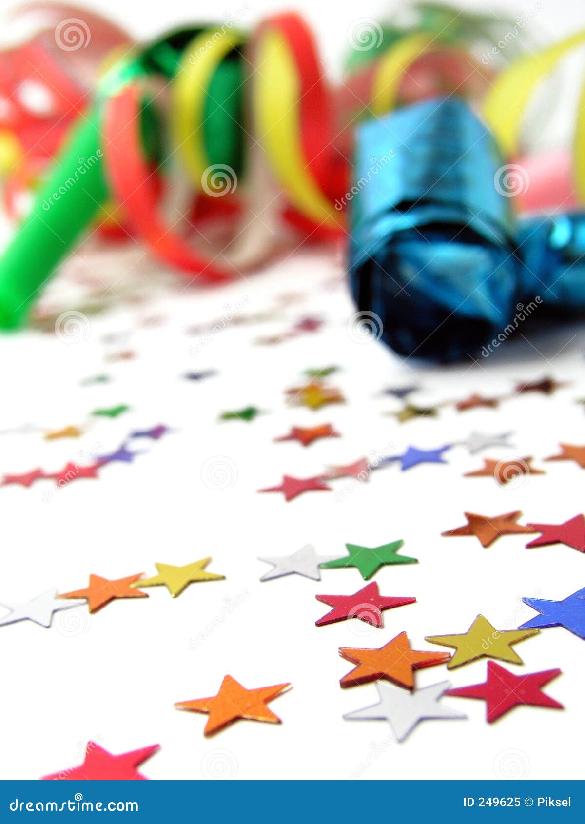 Noisemakers and Confetti stock image. Image of ribbon, party - 249625