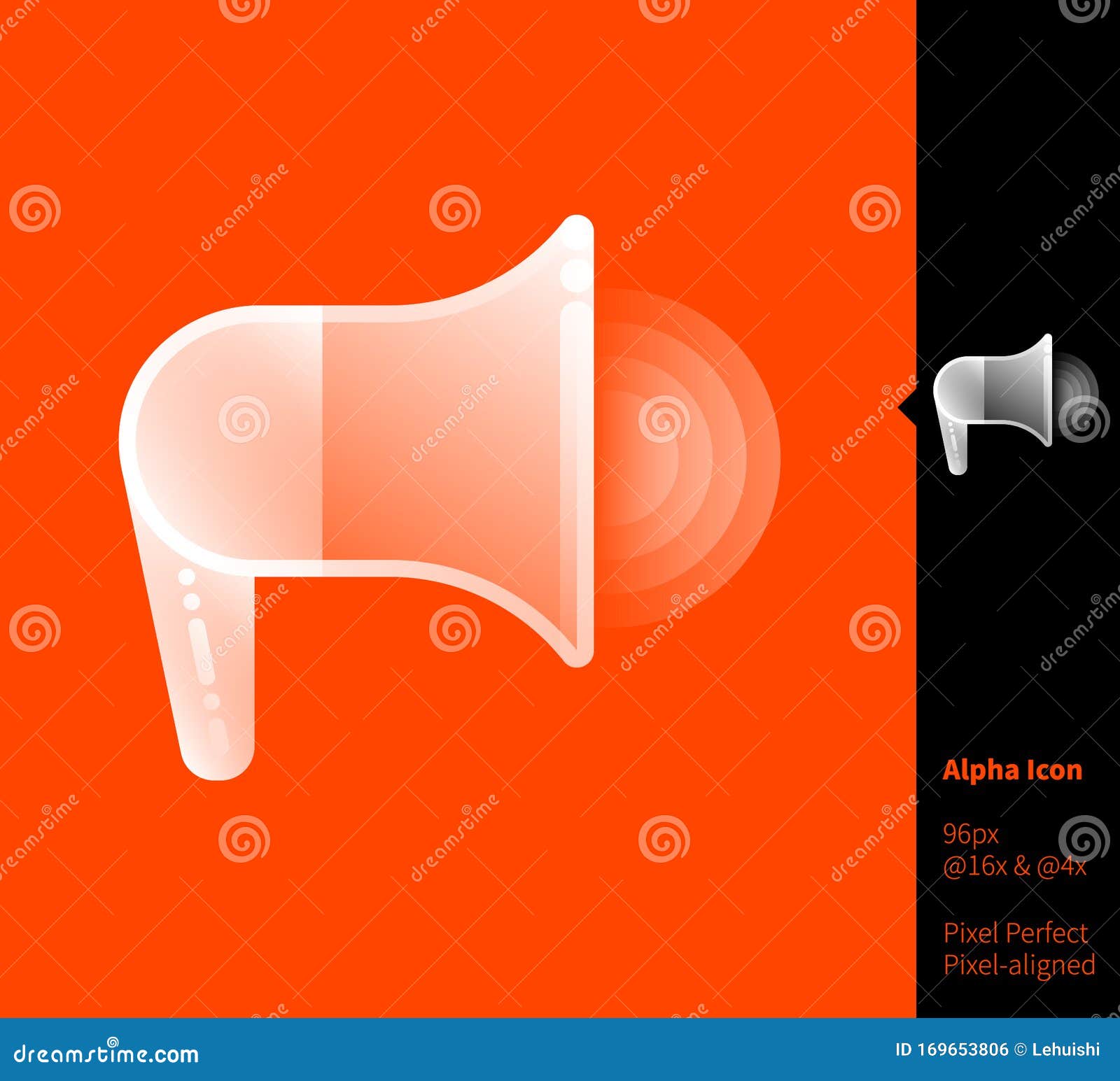 Noisy Loudspeaker Alpha Icon - Vector Illustrations for Branding, Web ...