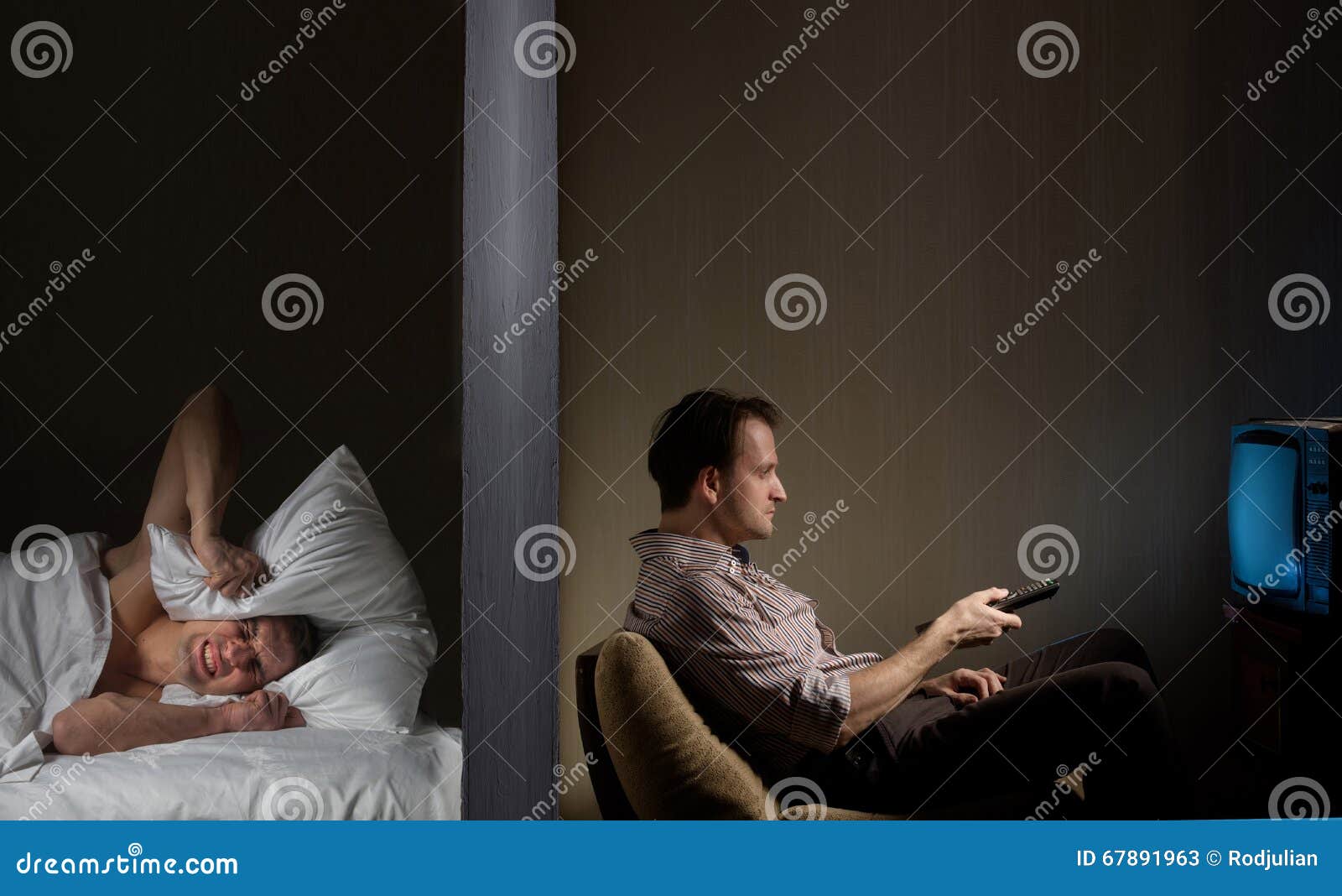 Noisy neighbor stock image. Image of human, humorous - 67891963